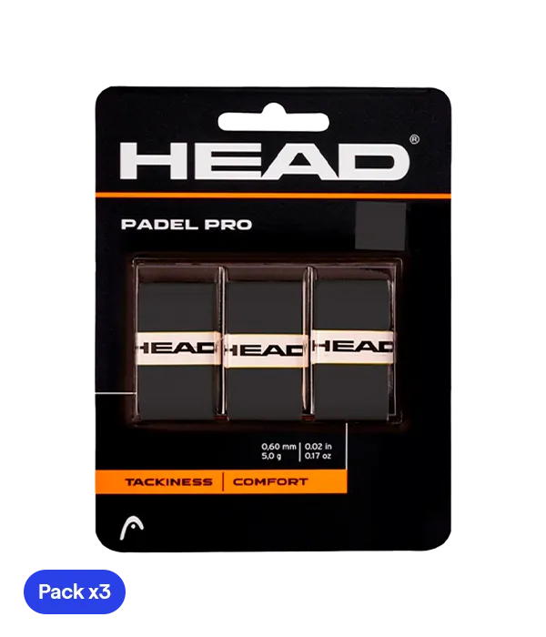 Overgrips Head Padel Pro Black (Pack x3) | PadelPROShop | Fast Shipping
